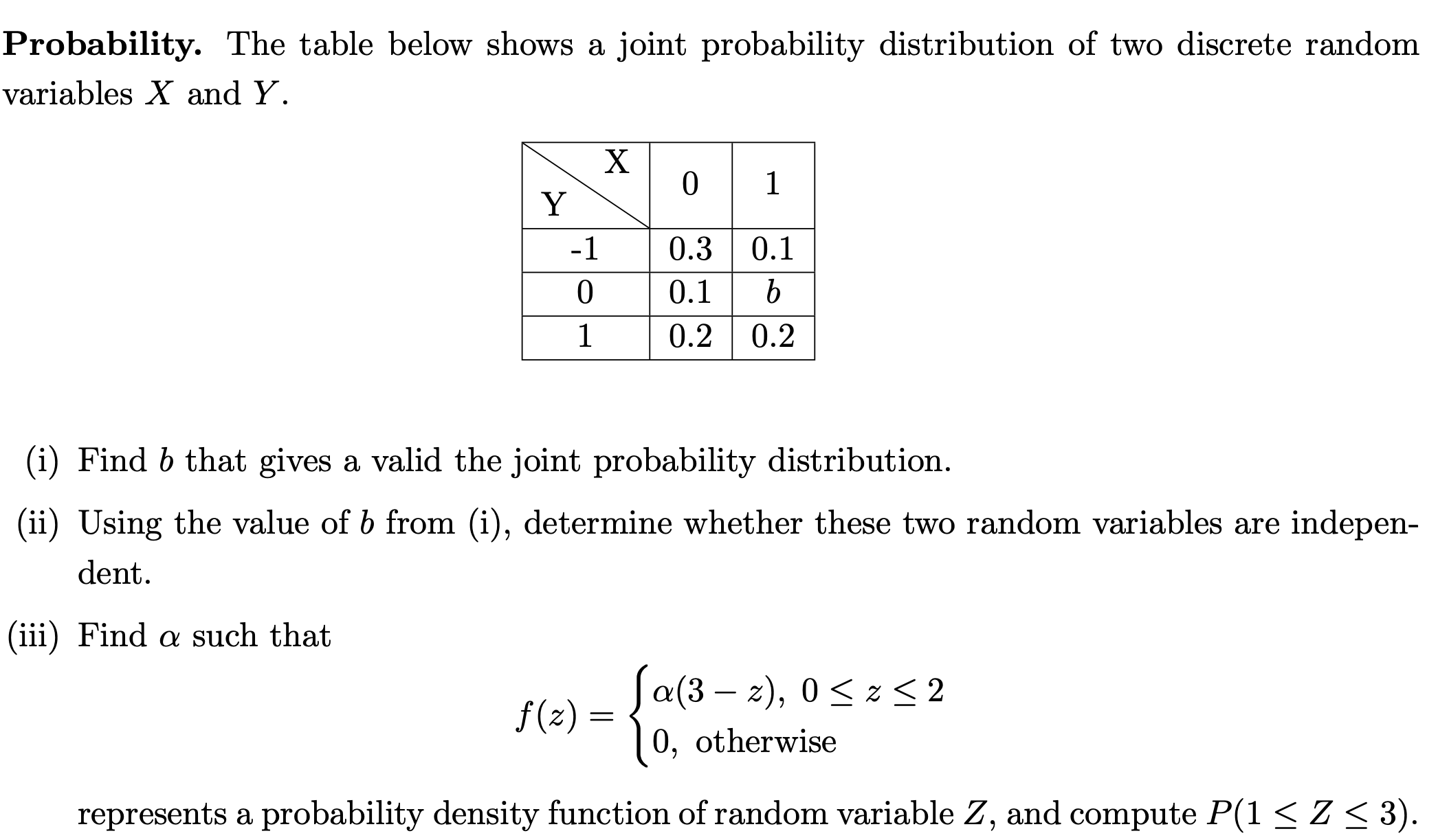 Solved Probability. The table below shows a joint | Chegg.com