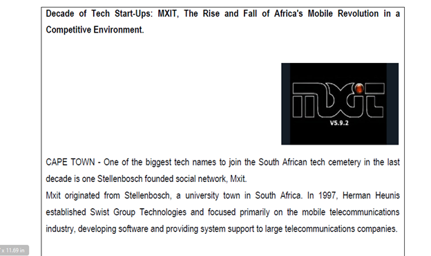 Decade of Tech Start-Ups: MXIT, The Rise and Fall of | Chegg.com