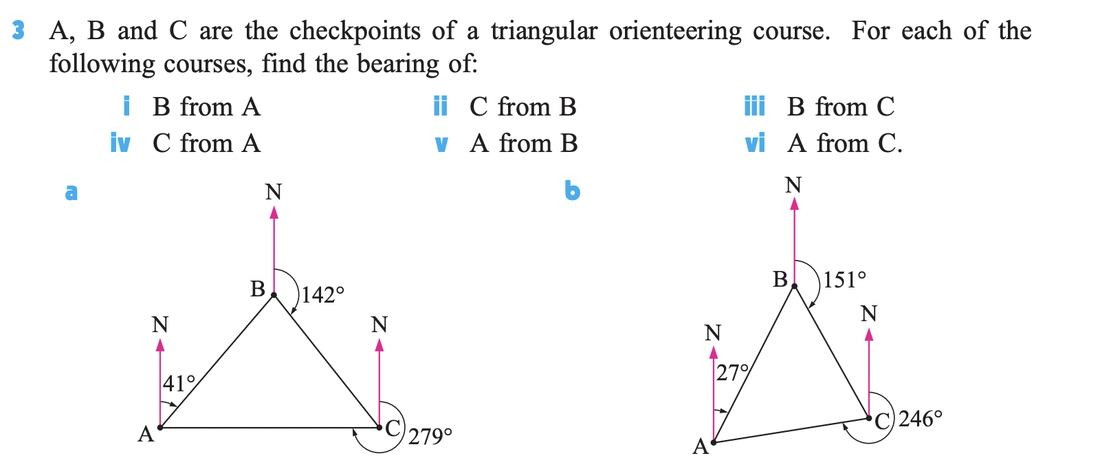 Solved A,B and C are the checkpoints of a triangular | Chegg.com