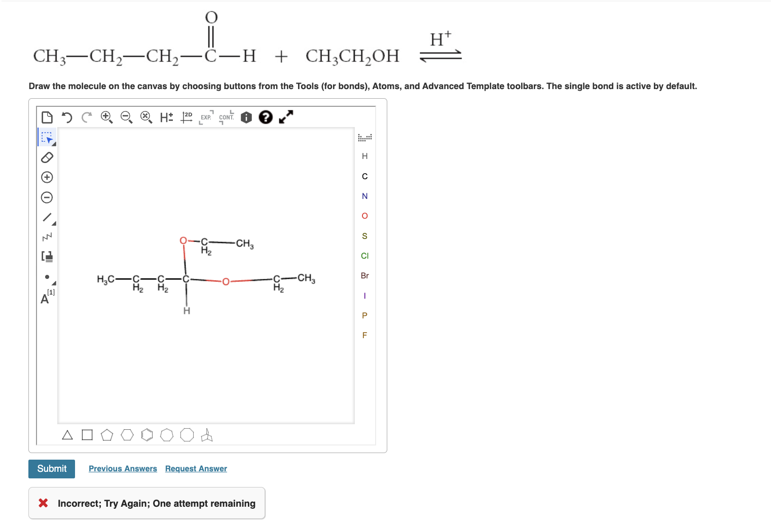 Solved Incorrect; Try Again; One attempt remaining | Chegg.com