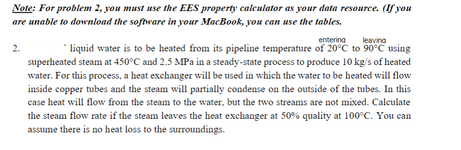 Solved Note: For problem 2, you must use the EES property | Chegg.com