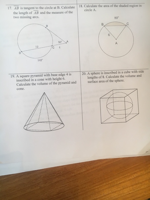 Solved AB is tangent circle at B. Calculate the length of AB | Chegg.com