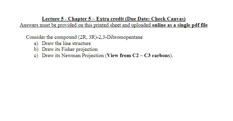 Solved Lecture 5 - Chapter 5 - Extra credit (Due Date: Check | Chegg.com