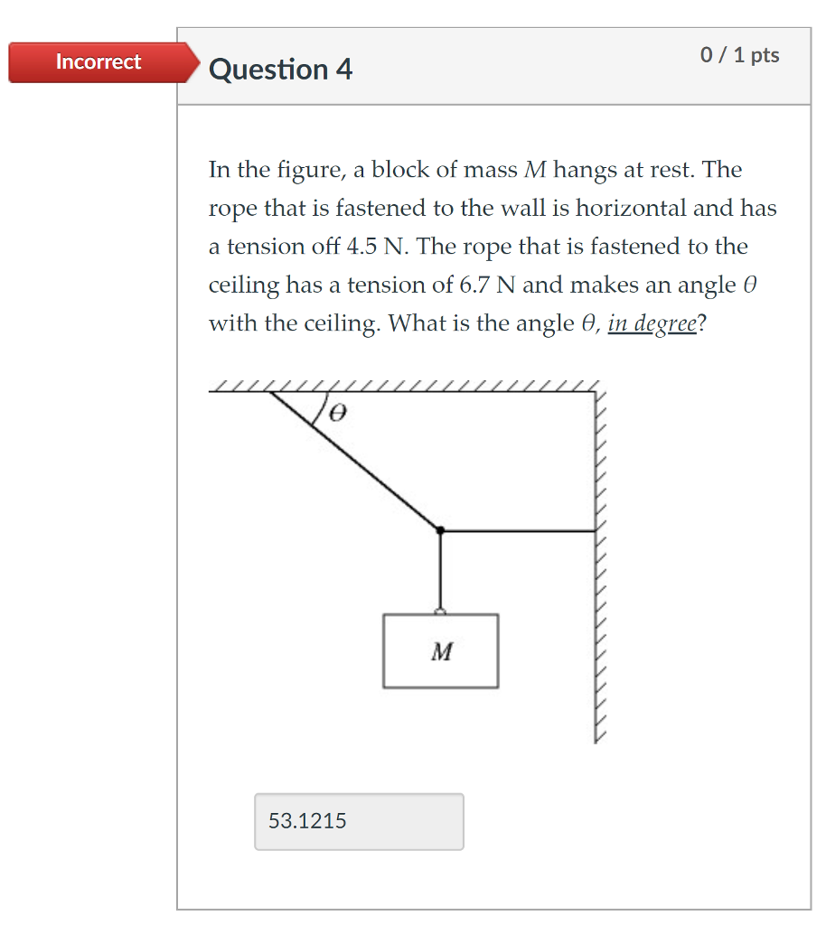Solved 0/1 pts 4 Incorrect In the figure, a block of mass M | Chegg.com