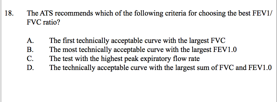 Solved 18. The ATS recommends which of the following | Chegg.com