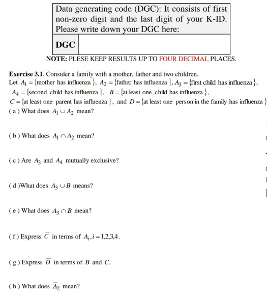 Solved Data generating code (DGC): It consists of first | Chegg.com