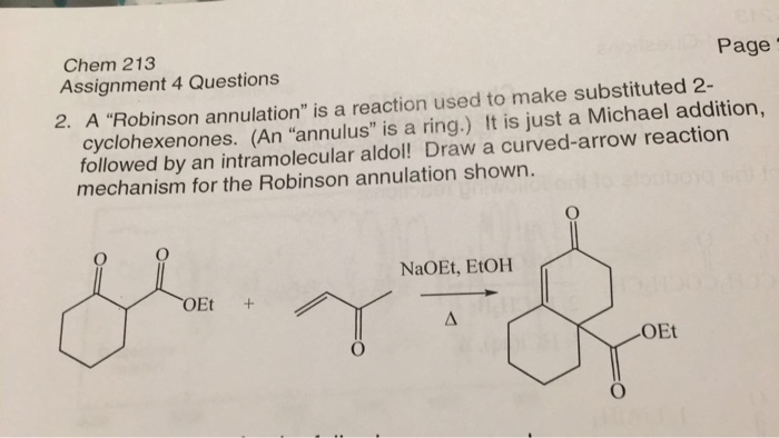 Solved Chem 213 Assignment 4 Questions Page 2. A "Robinson | Chegg.com