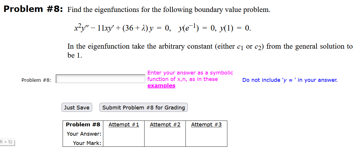 Solved Problem \#8: Find the eigenfunctions for the | Chegg.com Solved Problem \#8: Find the eigenfunctions for the | Chegg.com