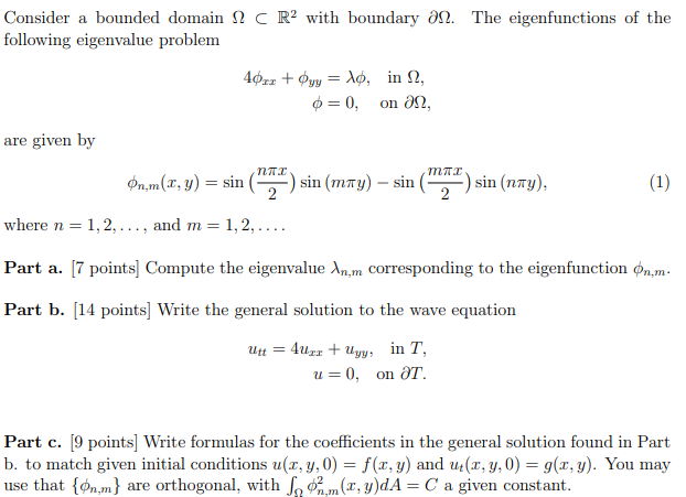 Solved Consider a bounded domain 2 C R2 with boundary 82. | Chegg.com