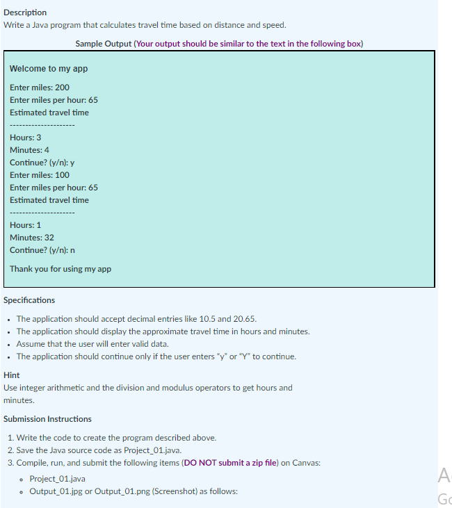 Solved Description Write a Java program that calculates | Chegg.com