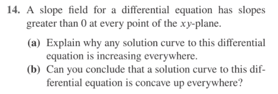 Solved 14. A slope field for a differential equation has | Chegg.com