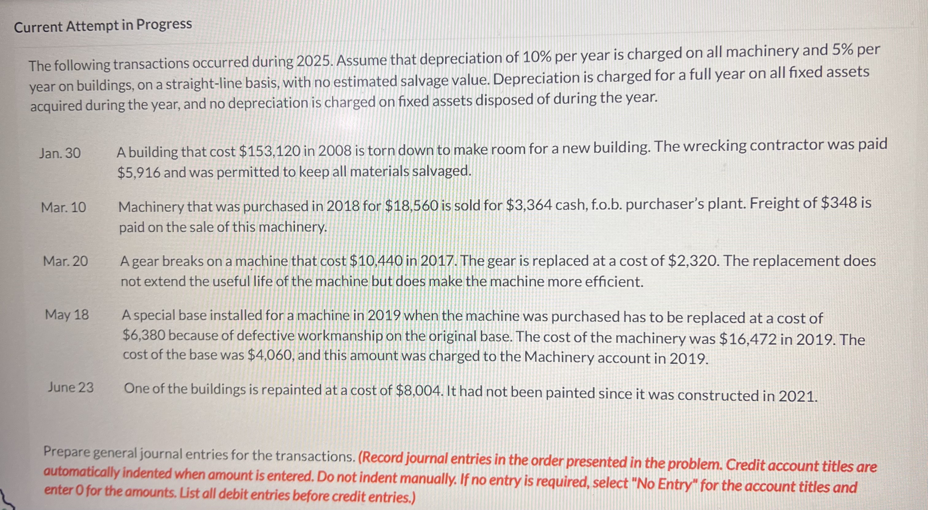 Solved Current Attempt in Progress The following | Chegg.com