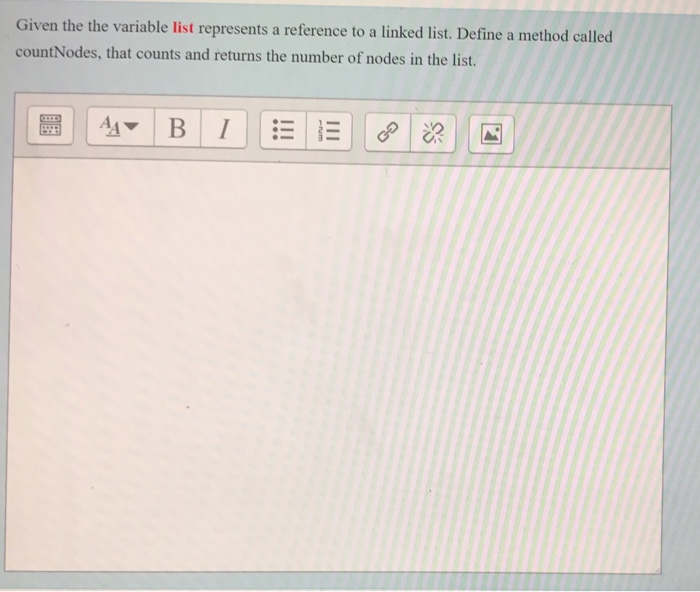 Solved Given the variable list represents a reference to a | Chegg.com