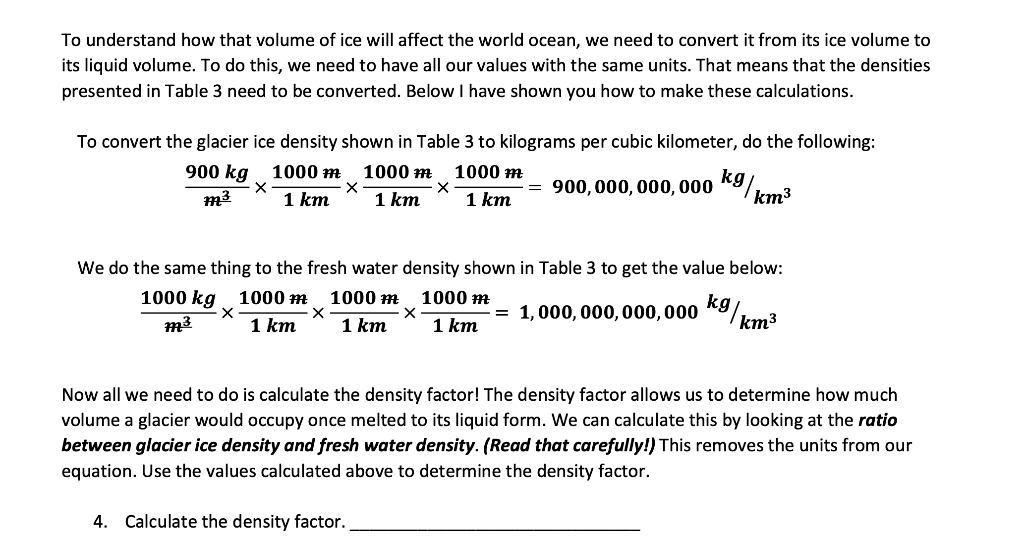 Solved To understand how that volume of ice will affect the | Chegg.com