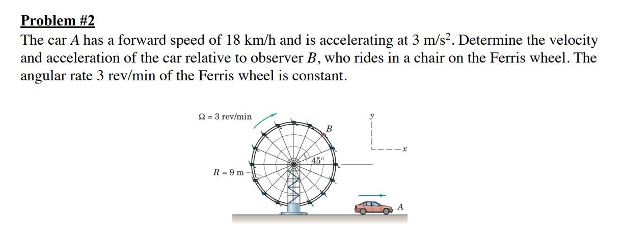 Solved Problem #2 The car A has a forward speed of 18 km/h | Chegg.com