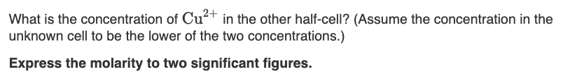 Solved \\( \\mathrm{A} \\mathrm{Cu} / \\mathrm{Cu}^{2+} \\) | Chegg.com