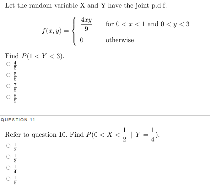 Solved Let the random variable X and Y have the joint p.d.f. | Chegg.com