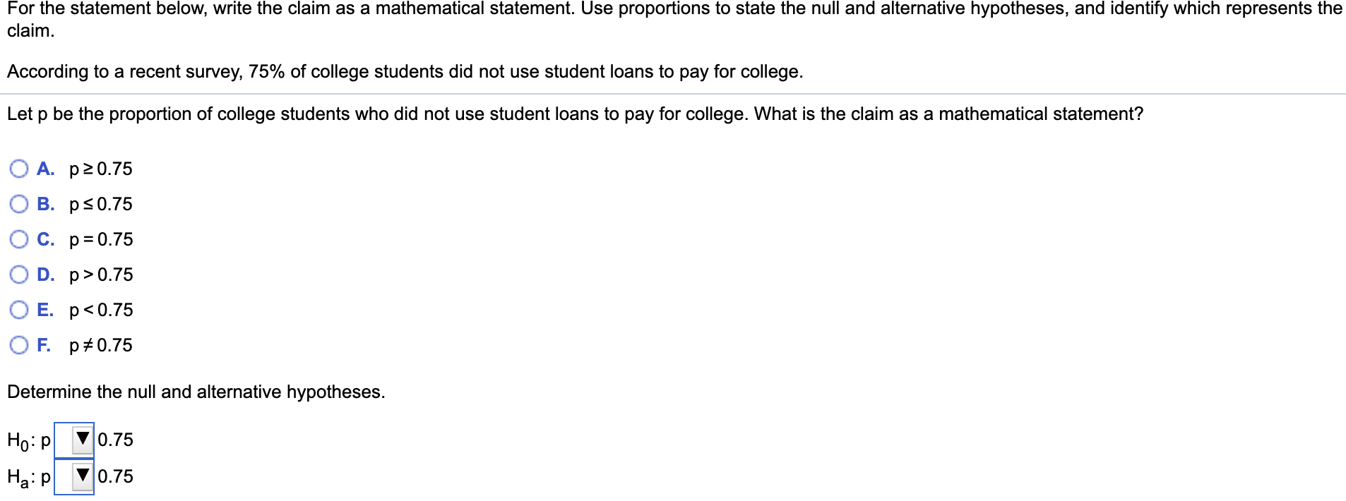 Solved For the statement below, write the claim as a | Chegg.com
