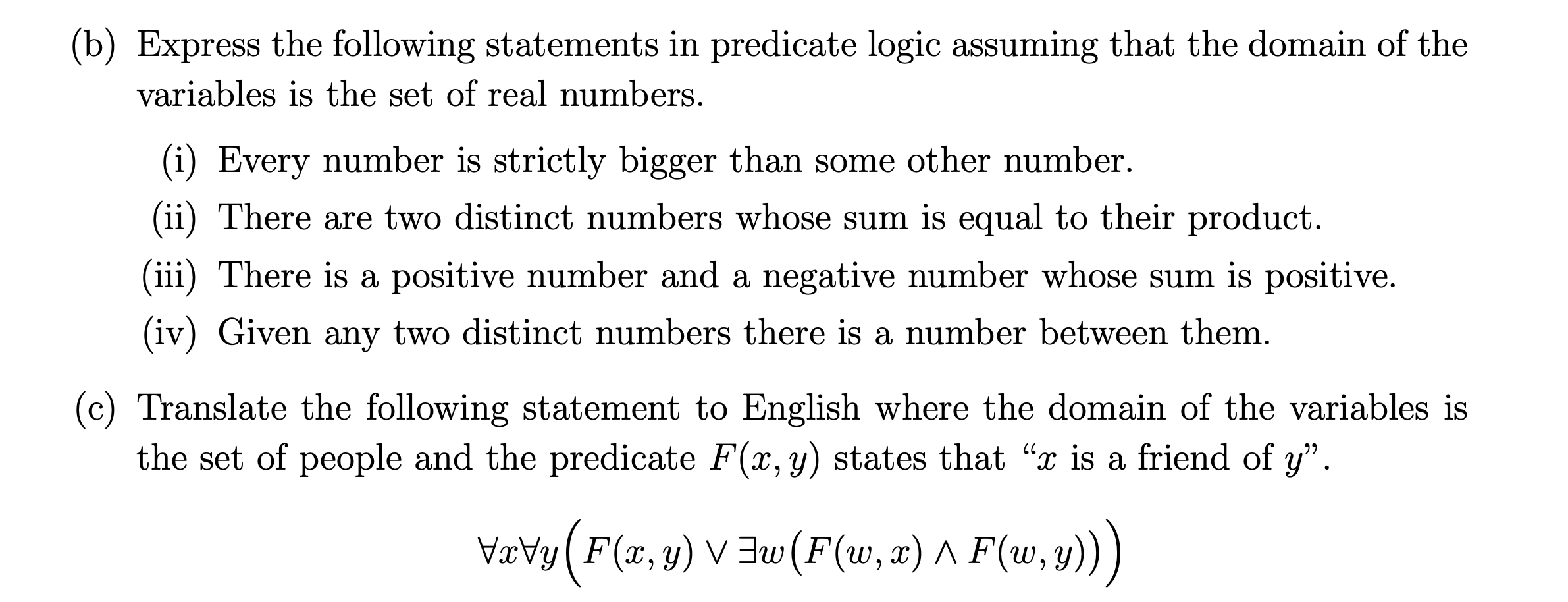 Solved (b) Express the following statements in predicate | Chegg.com
