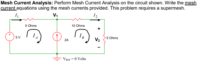 Solved Mesh Current Analysis: Perform Mesh Current Analysis | Chegg.com