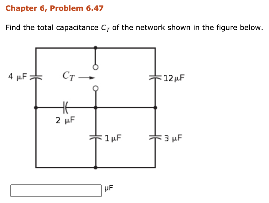 Solved Chapter 6, Problem 6.47 Find the total capacitance Ct | Chegg.com