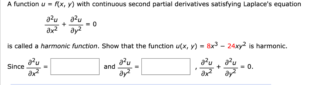 Solved A function u-f(x, y) with continuous second partial | Chegg.com