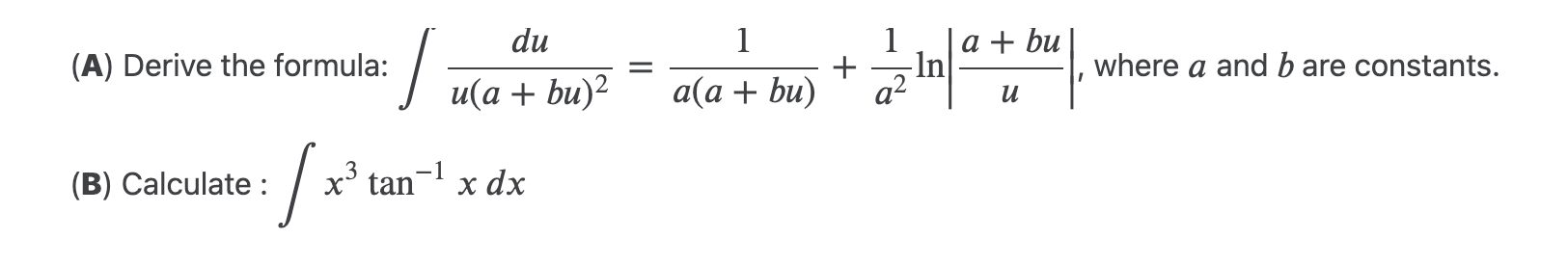 Solved (A) ﻿Derive the formula: | Chegg.com