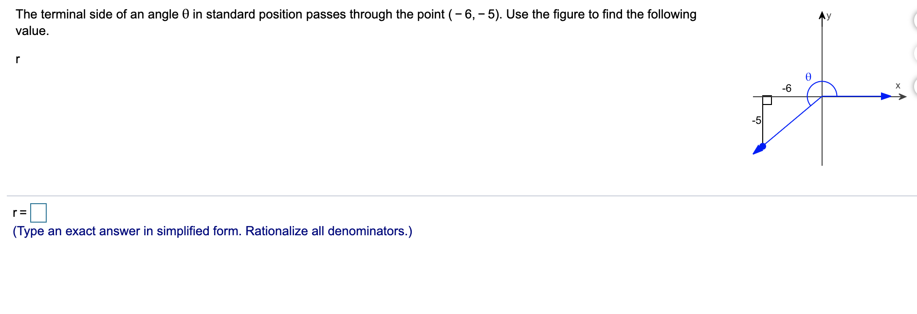 Solved The terminal side of an angle o in standard position | Chegg.com