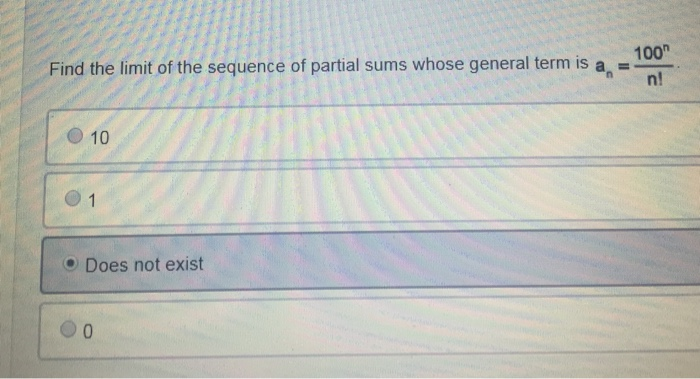 Solved Find the limit of the sequence of partial sums whose | Chegg.com
