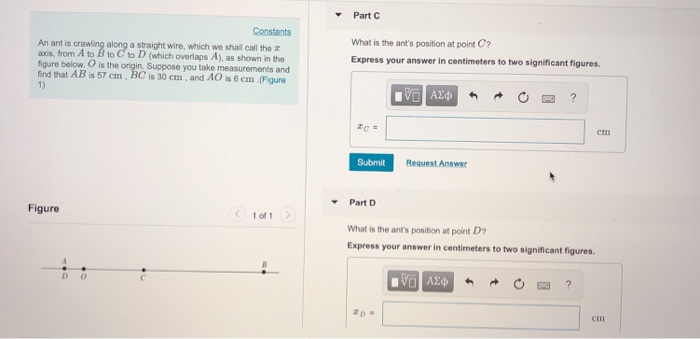 Solved Part A Constants What is the ant's position at point | Chegg.com