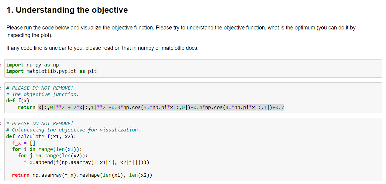 Solved Assignment 1 Assignment 1: Optimization Goal: Get | Chegg.com