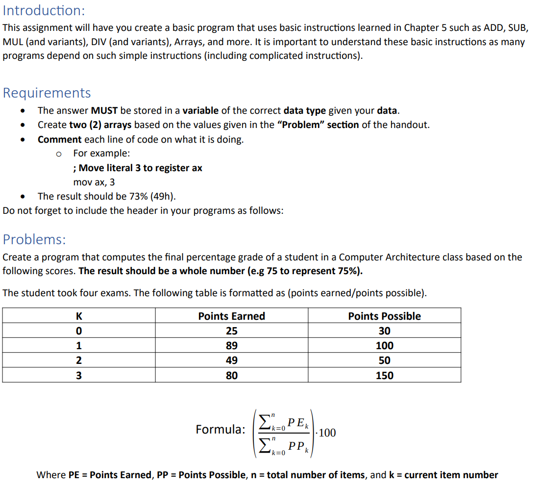 Solved Introduction This Assignment Will Have You Create A Chegg