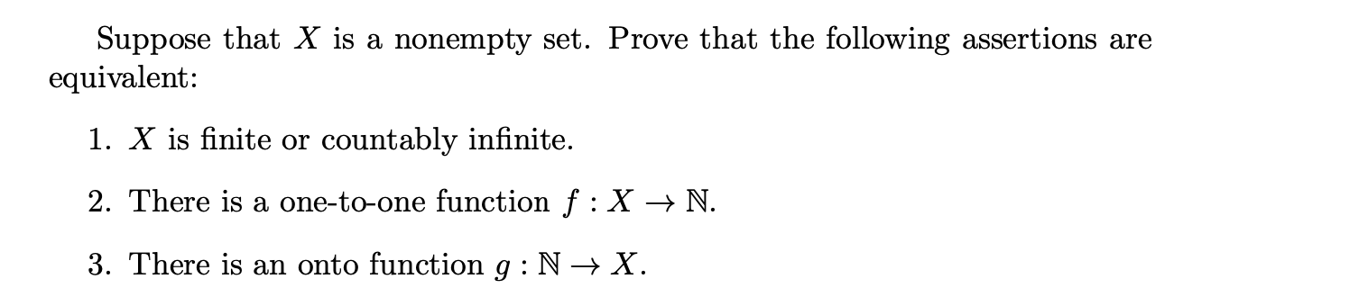 Solved Suppose that X is a nonempty set. Prove that the | Chegg.com