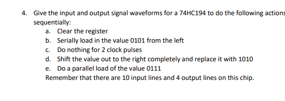 4. Give the input and output signal waveforms for a | Chegg.com