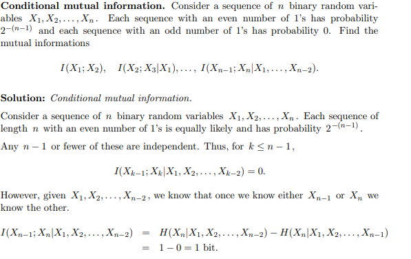 Solved Conditional Mutual Information Consider A Sequence