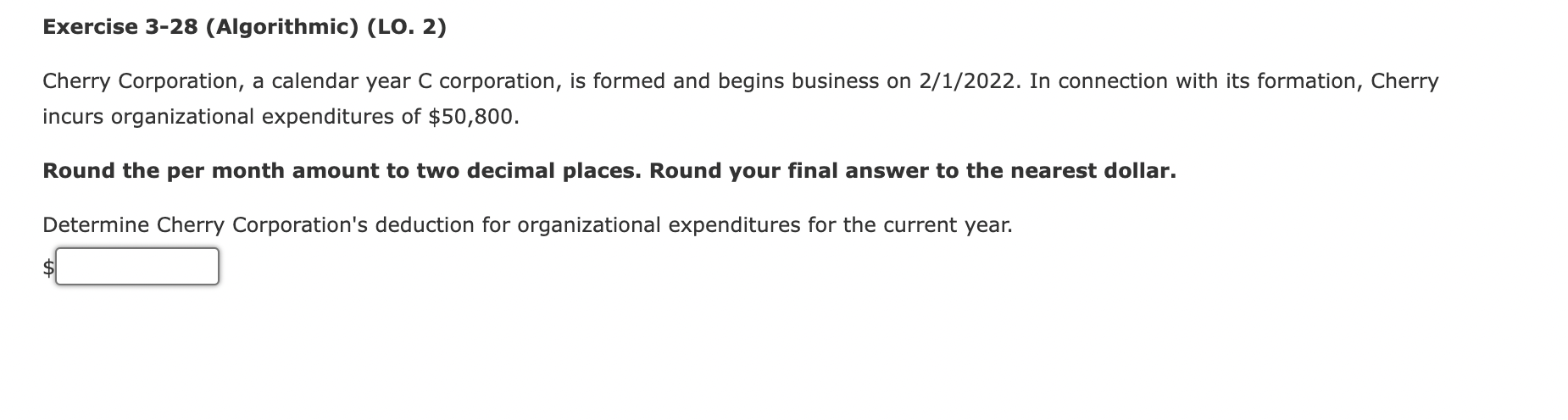 Solved Exercise 3-28 (Algorithmic) (LO. 2) Cherry | Chegg.com