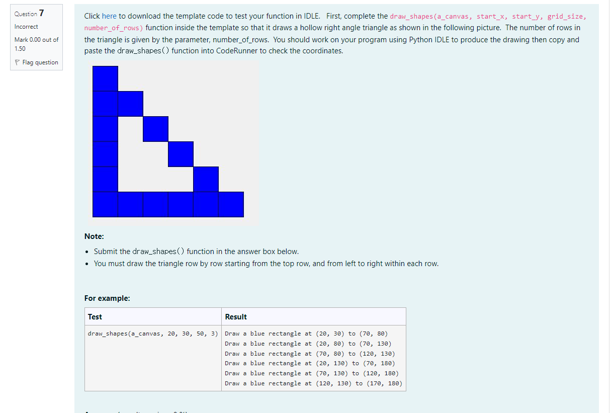 Solved Question 7 Incorrect Mark 0.00 out of 1.50 Flag | Chegg.com