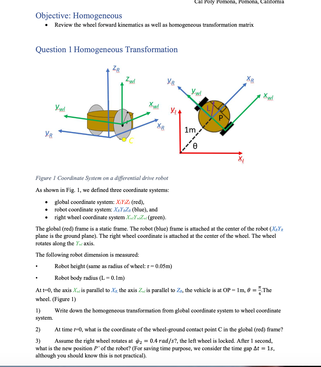 Solved Please help with the homogeneous transformation and | Chegg.com