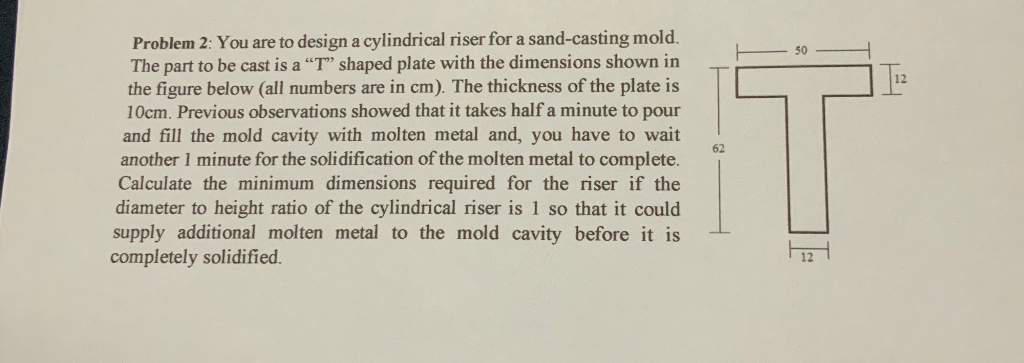 Solved Problem 2: You are to design a cylindrical riser for | Chegg.com