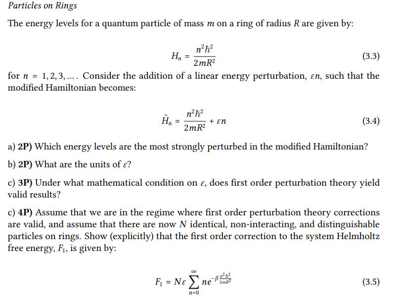 Solved Particles on Rings The energy levels for a quantum | Chegg.com