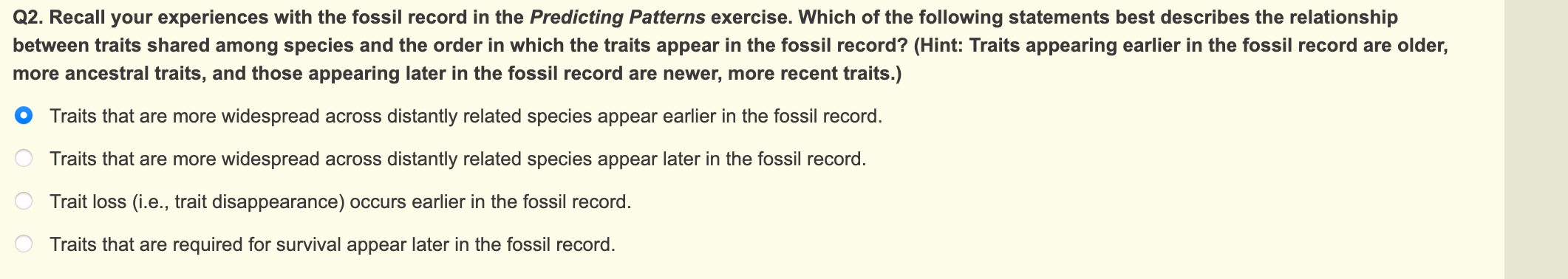 [Solved]: Q2. Recall your experiences with the fossil reco