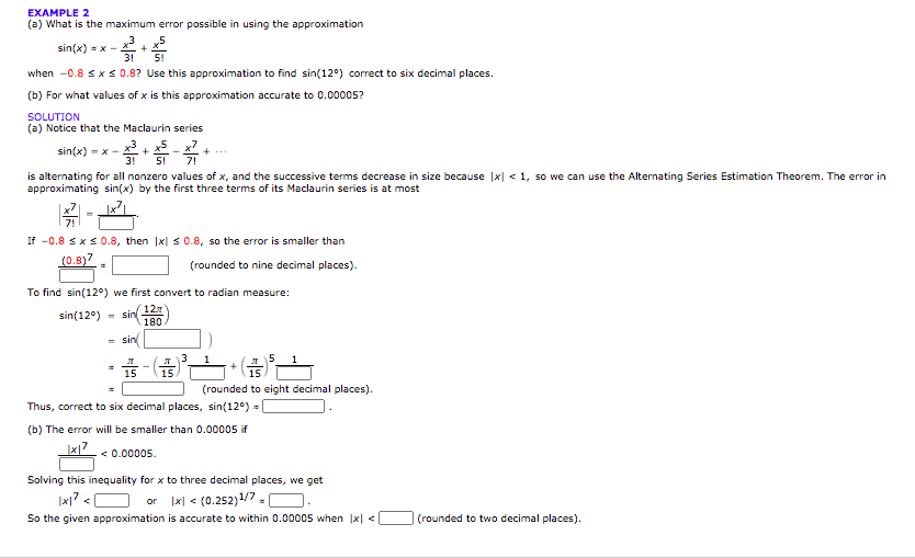 Solved EXAMPLE 2 (a) What is the maximum error possible in | Chegg.com