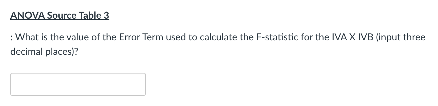 Solved ANOVA Source Table 3 SOURCE DF SS MS F Prob Subjects | Chegg.com