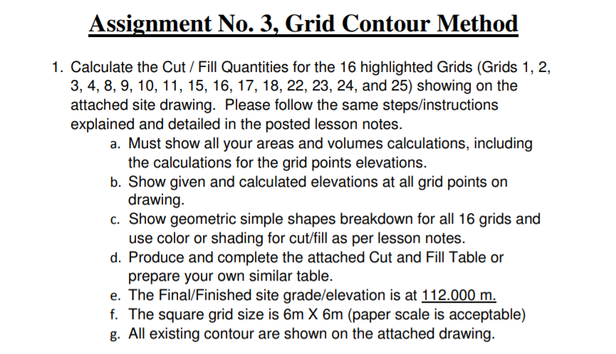 Solved Assignment No. 3, Grid Contour Method 1. Calculate | Chegg.com
