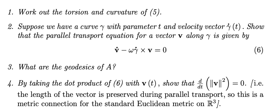 Exercise 3 Suppose on R3 we define a connection A | Chegg.com