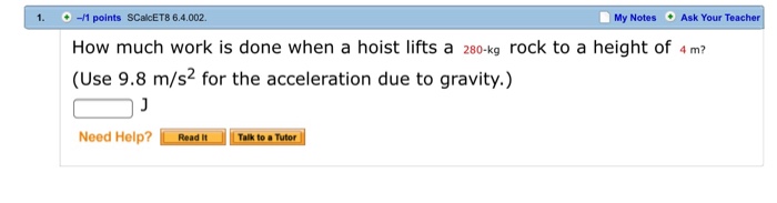 Solved 4. -/2 points SCalcET8 6.4.009. My Notes Ask Your | Chegg.com Solved 4. -/2 points SCalcET8 6.4.009. My Notes Ask Your | Chegg.com