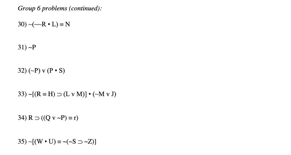 Solved Group 6: Well-Formed Formulas and Main Operators - | Chegg.com