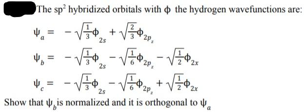 Solved The sp hybridized orbitals with the hydrogen | Chegg.com