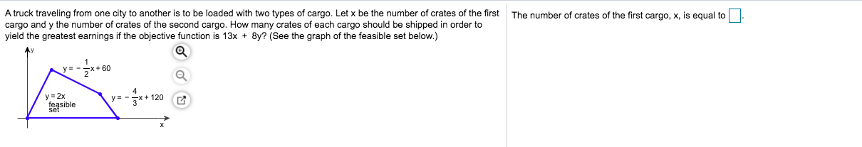 Solved The number of crates of the first cargo, x, is equal | Chegg.com
