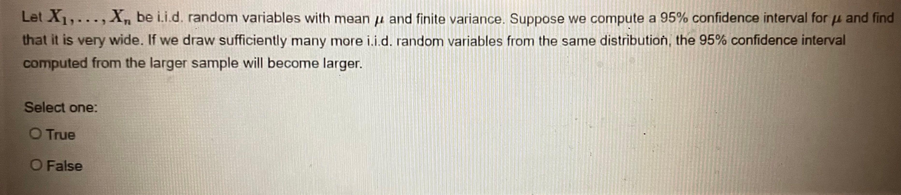Solved Let X1,…,Xn be i.i.d. random variables with mean μ | Chegg.com